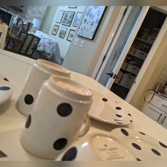 kate spade | Dining | Kate Spade New York Lenox Black Polka Dot 2 Sets ...